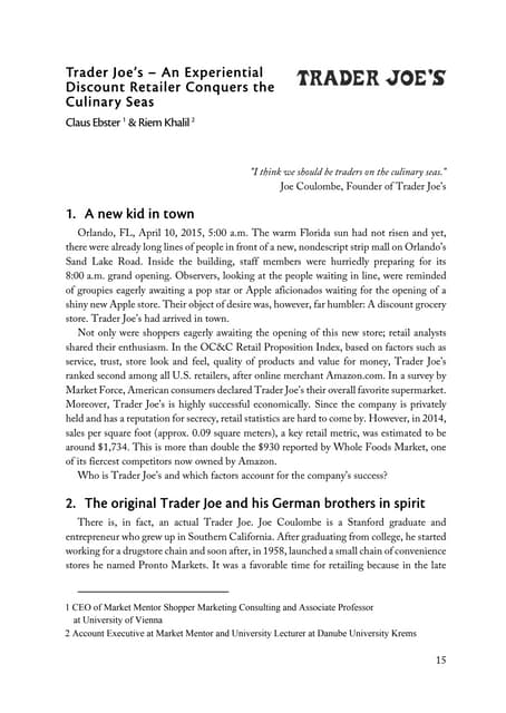 Trader Joe's HBS Case Analysis 12.2016