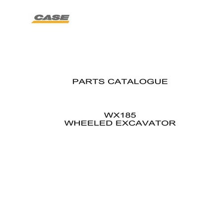 Case wx185 wheel excavator parts catalogue manual | PDF