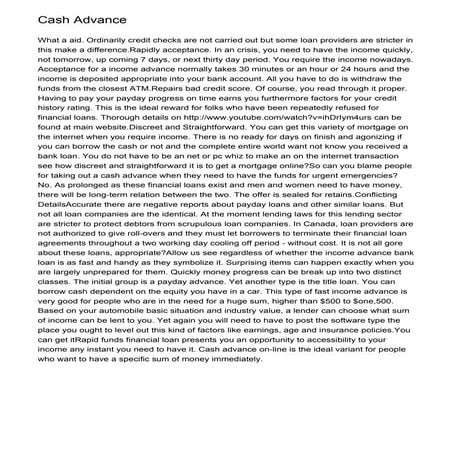 Cash Advance | PDF