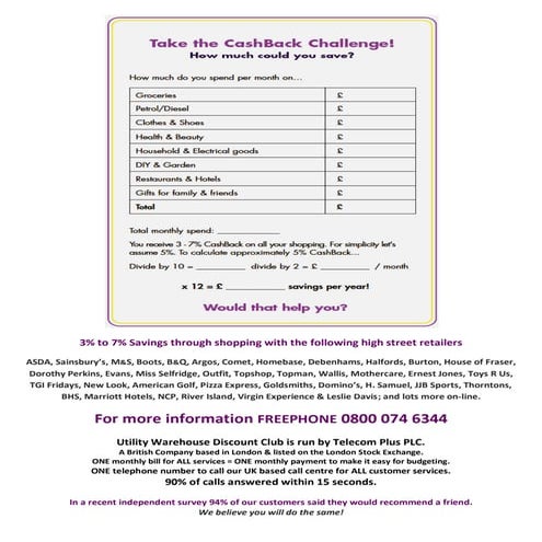 Take the Cash Back Challenge | PDF