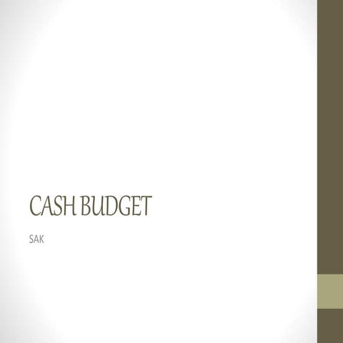 Cash budget | PPT