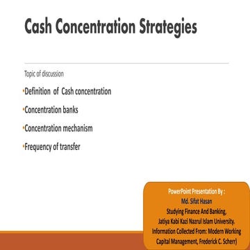 Cash concentration strategies | PPTX | Business Banking & Finance ...