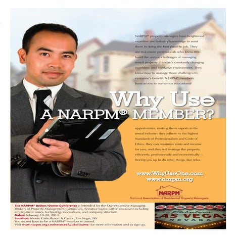 The NARPM Broker/Owner Conference is Coming Up! | PDF