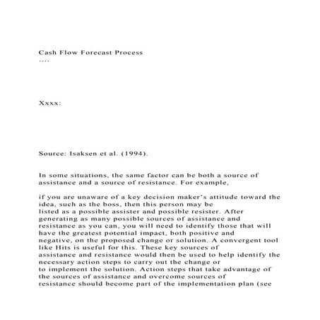 Cash Flow Forecast Process….XxxxSou.docx