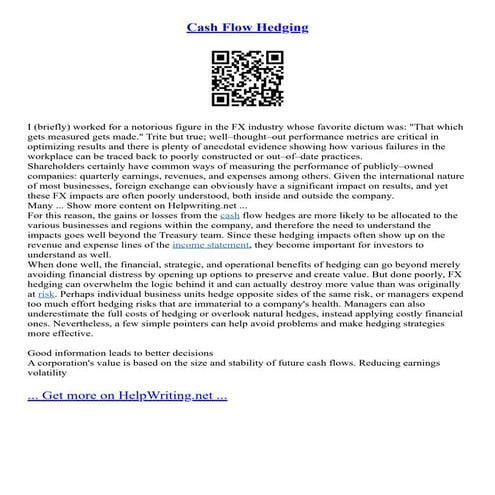 Cash Flow Hedging | PDF | Stocks and Bonds | Personal Investing