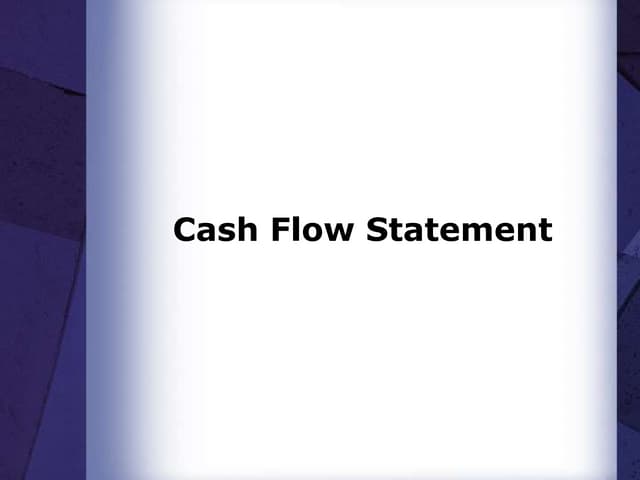 Cash Flow Statement | PPT