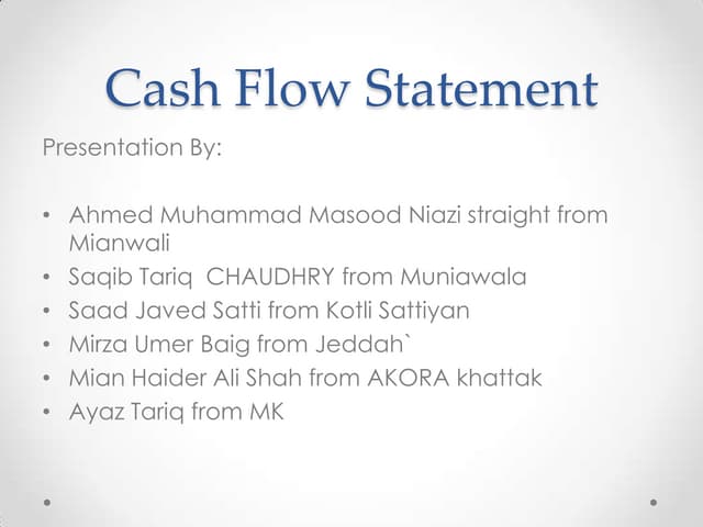 Cash Flow Statement | PPT