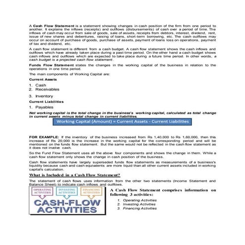 Cash flow statement vs fund flow statement | DOCX