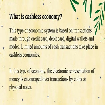 CASHLESS ECONOMY.pptx | Currencies | Economy