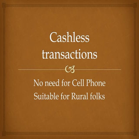 Cashless transactions | PPT