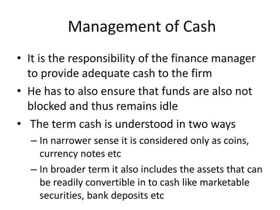 Cash management model | PPTX | Business Accounting & Finance | Business