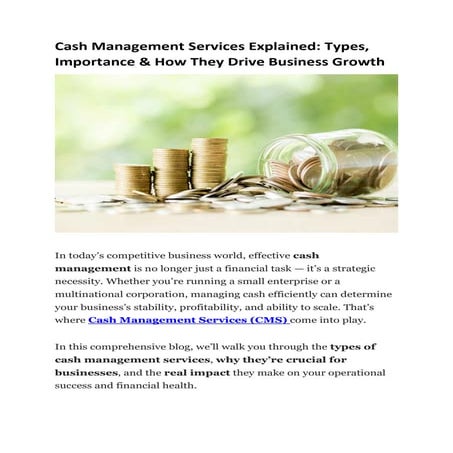 Cash Management Services Explained: Types, Importance & How They Drive ...