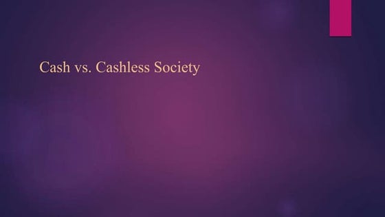 Impact of cashless economy project work | PDF