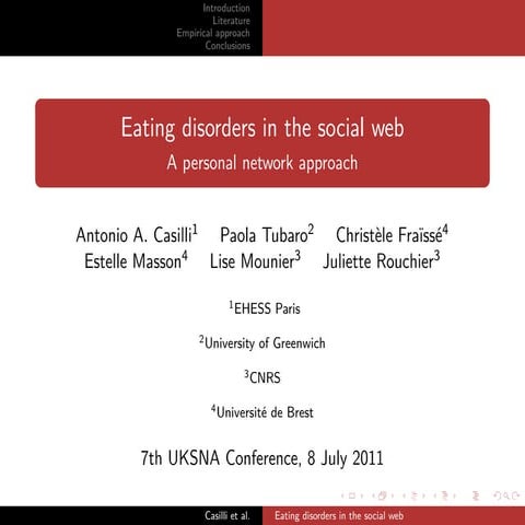 Eating disorders in the social web - A personal network approach | PDF