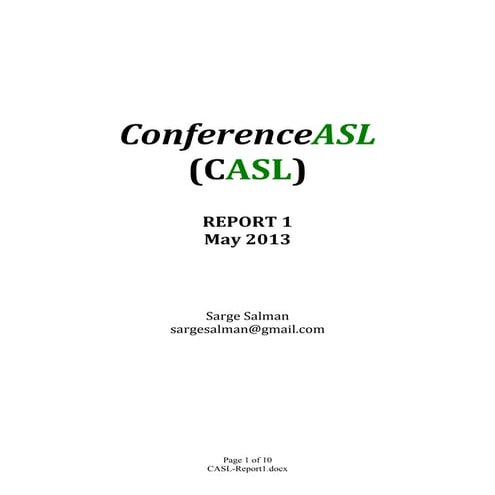CASL Report1 | PDF | Web Conferencing | Computer Software and Applications