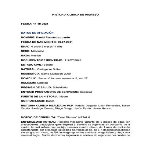 Caso clinico niño con edema | DOCX