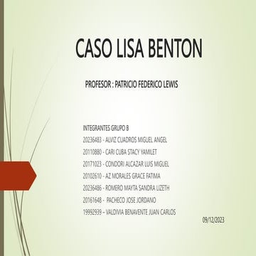 CASO LISA BENTON FINAL-GRUPO B.pptx analisis | PPTX