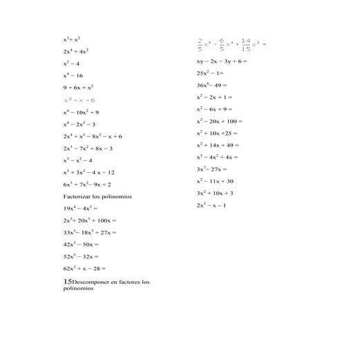 Casos de factorizacion 1 | PDF
