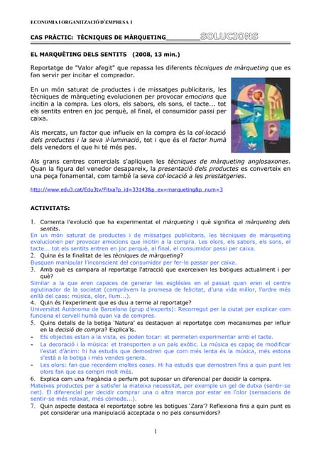 Cas Practic MarquèTing Sentits | PDF