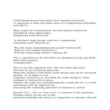 CASP Randomised Controlled Trial Standard Checklist 11 que.docx
