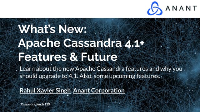 Cassandra Lunch 129 Whats New Apache Cassandra 41 Features And Future Ppt