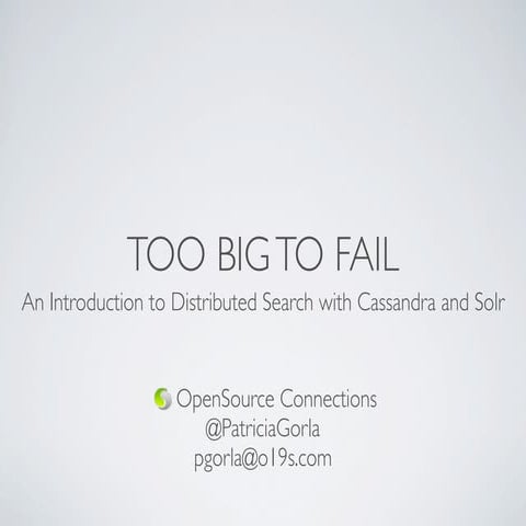 An Introduction to Distributed Search with Cassandra and Solr | PPT