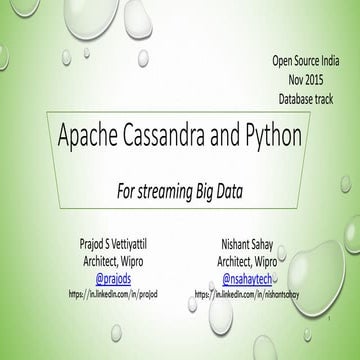 Apache Cassandra And Python For Analyzing Streaming Big Data Ppt Free Download
