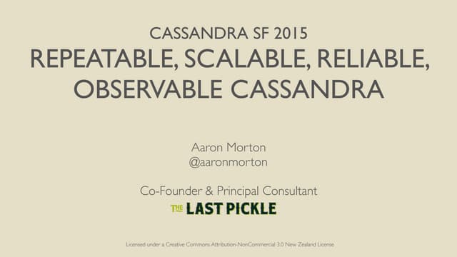 Cassandra Sf 2015 Repeatable Scalable Reliable Observable Cassandra Ppt