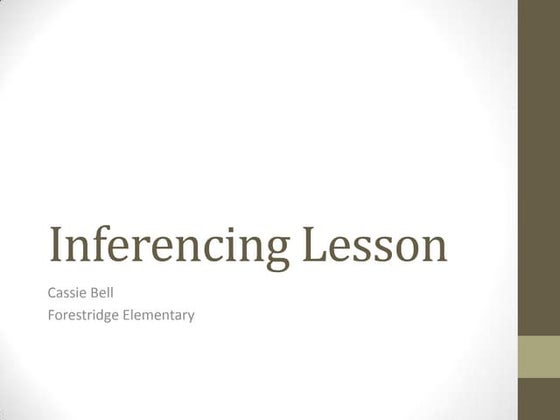 Making inference lesson plan | DOCX | Educational Assessment | Education