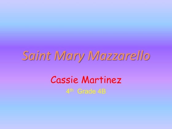 Letters Of Saint Mary Mazzarello | PPT
