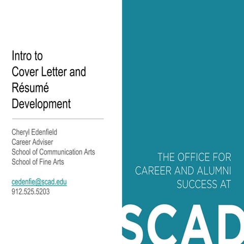 Intro to Cover Letter and Resume Development | PPT