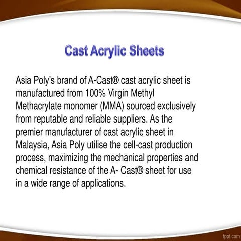 Cast Acrylic Sheets | PDF