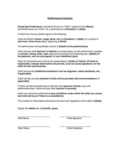 Performance contract | PDF