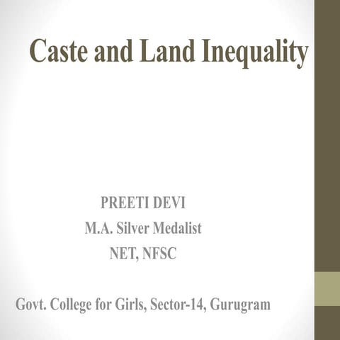 Caste and land inequality | PPT