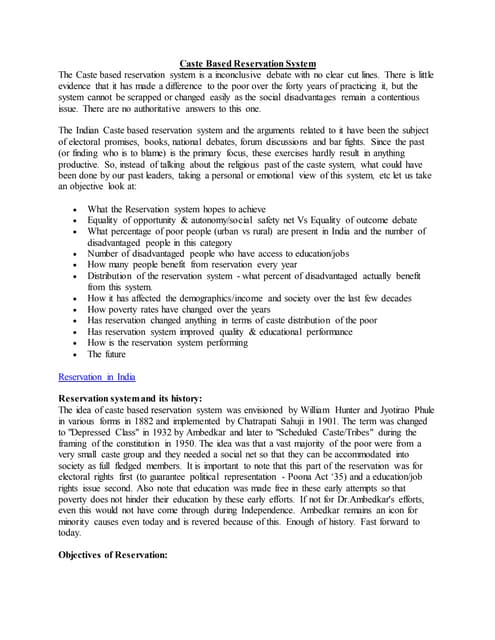 Job Reservation | PPT