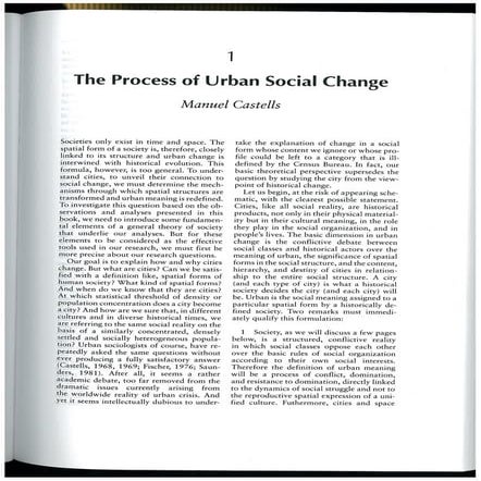 Castells: process of urban social change | PDF