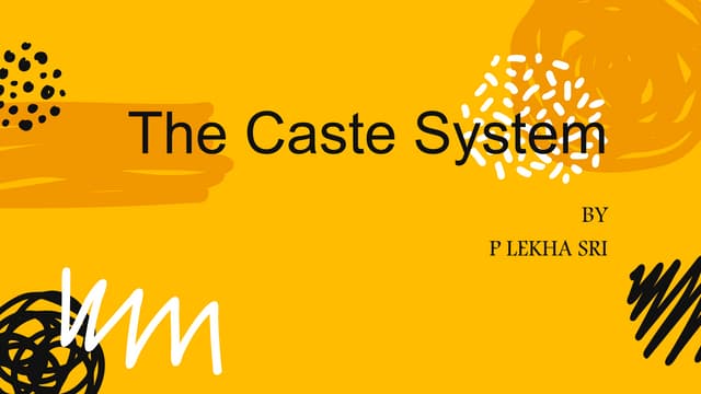 Caste system ppt | PPT