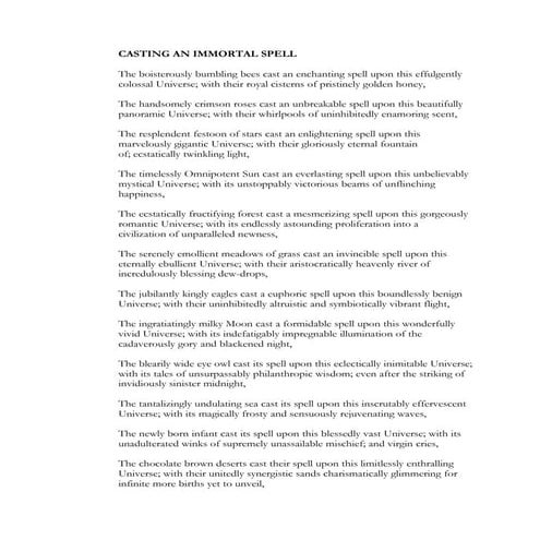 Casting An Immortal Spell | DOC