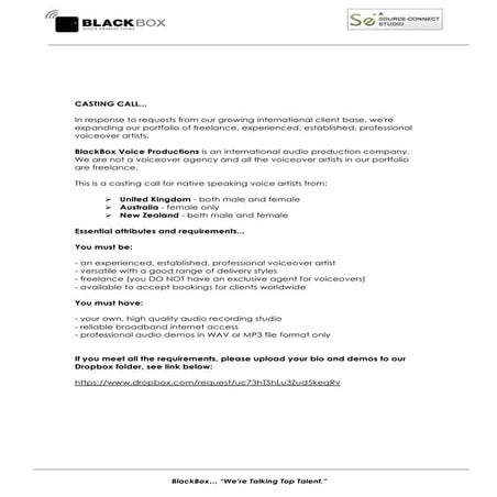 CASTING CALL... | PDF