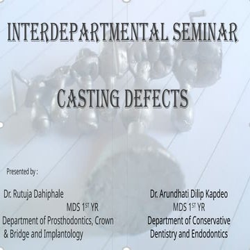 CASTING DEFECTS sjjsjsjsjskkskkkkjjhsjhsjsj | PPTX