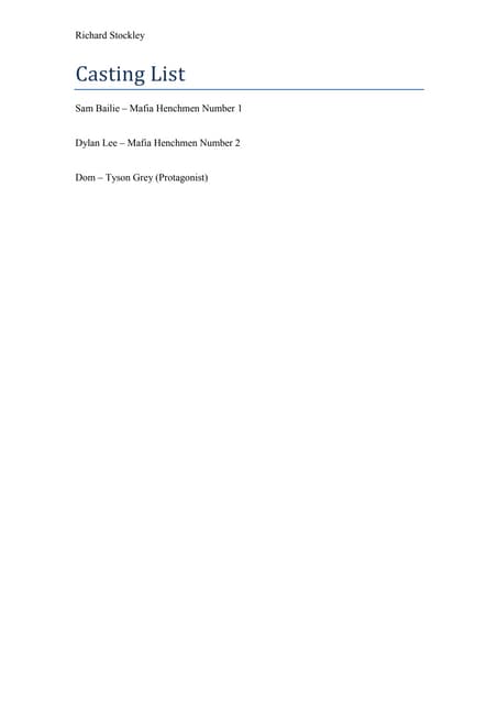 Cast list | DOCX | Smartphones | Consumer Electronics