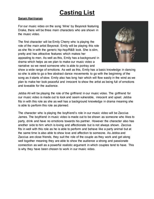 Characters and casting | DOCX