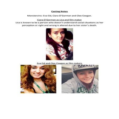 Casting notes | DOCX | Death, Injury, or Military Conflict | Sensitive ...