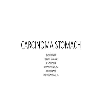 Carcinoma stomach presentation from text | PPT