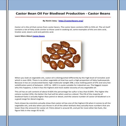 Castor beans | PDF