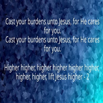 Cast your burdens on the lord and he care | PPTX