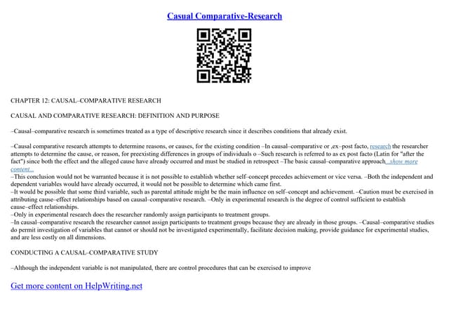 Causal comparative research | PPTX