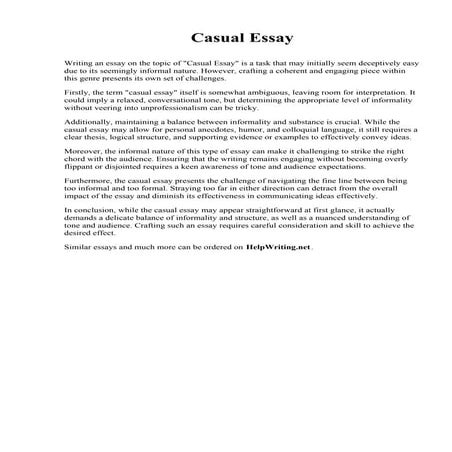 Casual Essay | PDF
