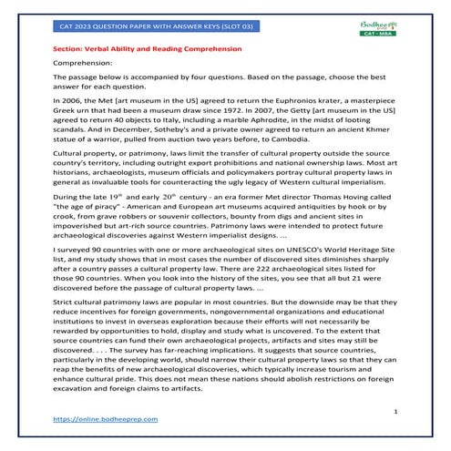 CAt-2023-Question-Paper-slot-08 - one of te best | PDF