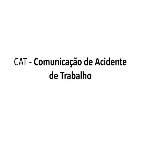 Modelo CAT (Comunicado acidente trabalho) | PDF